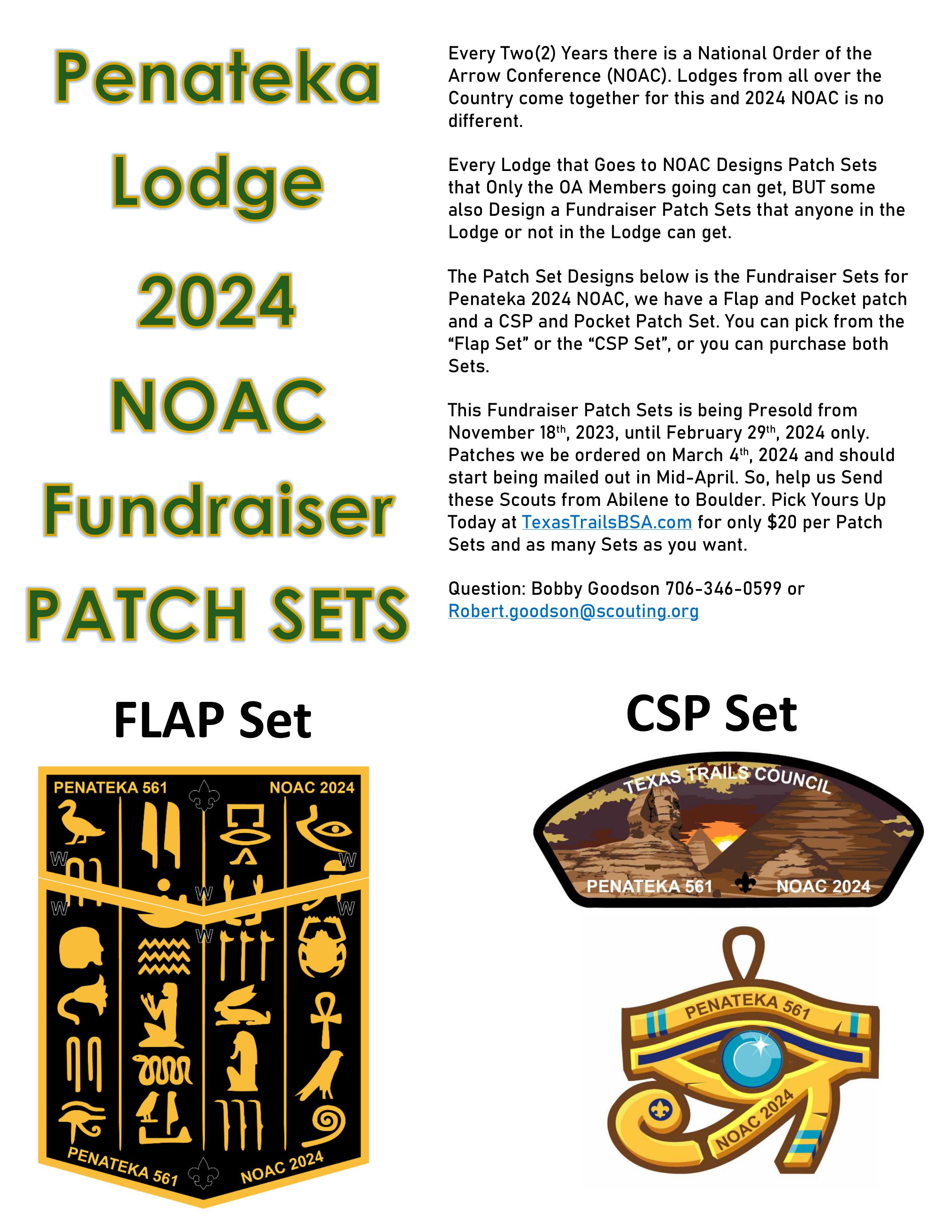2024 NOAC Fundraiser Patch Set